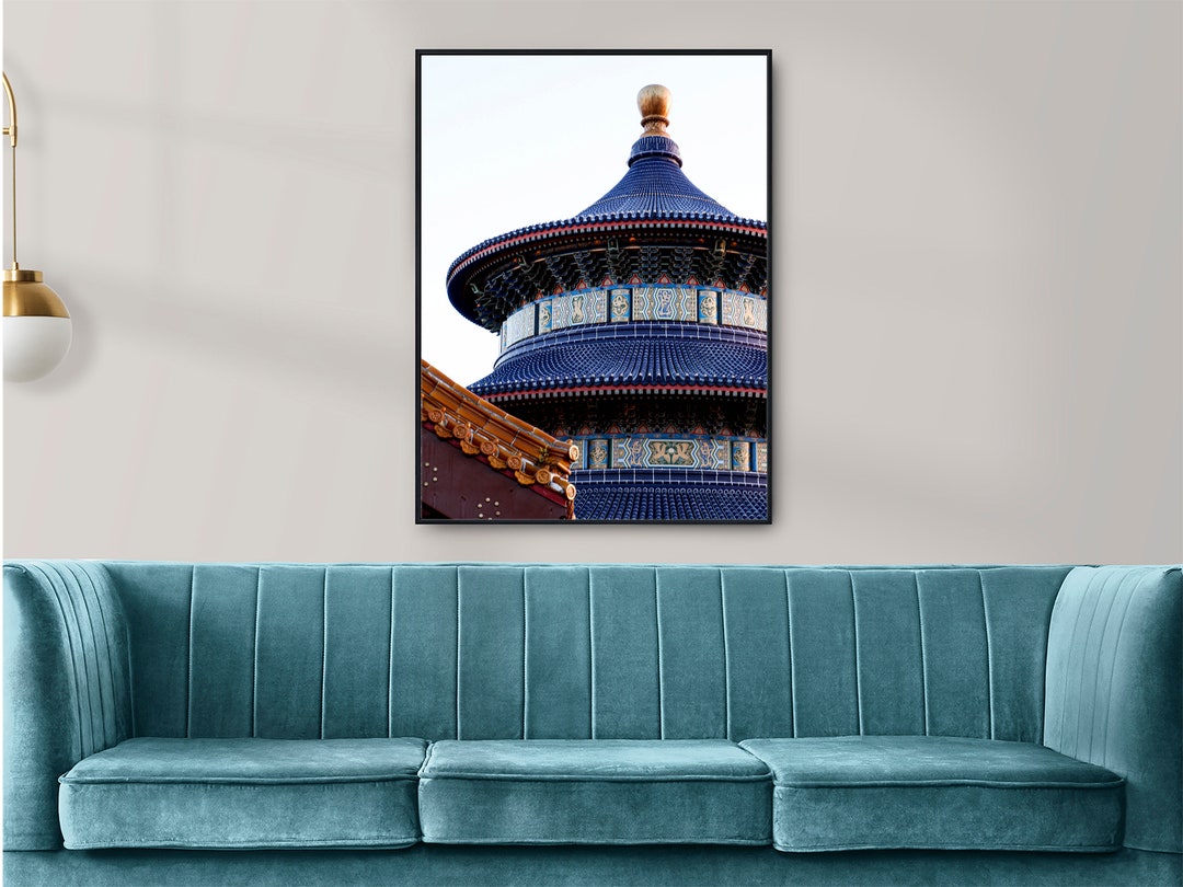 Modern Framed Wall Art - Santiago Chile, Bahai Temple, Geometric ...