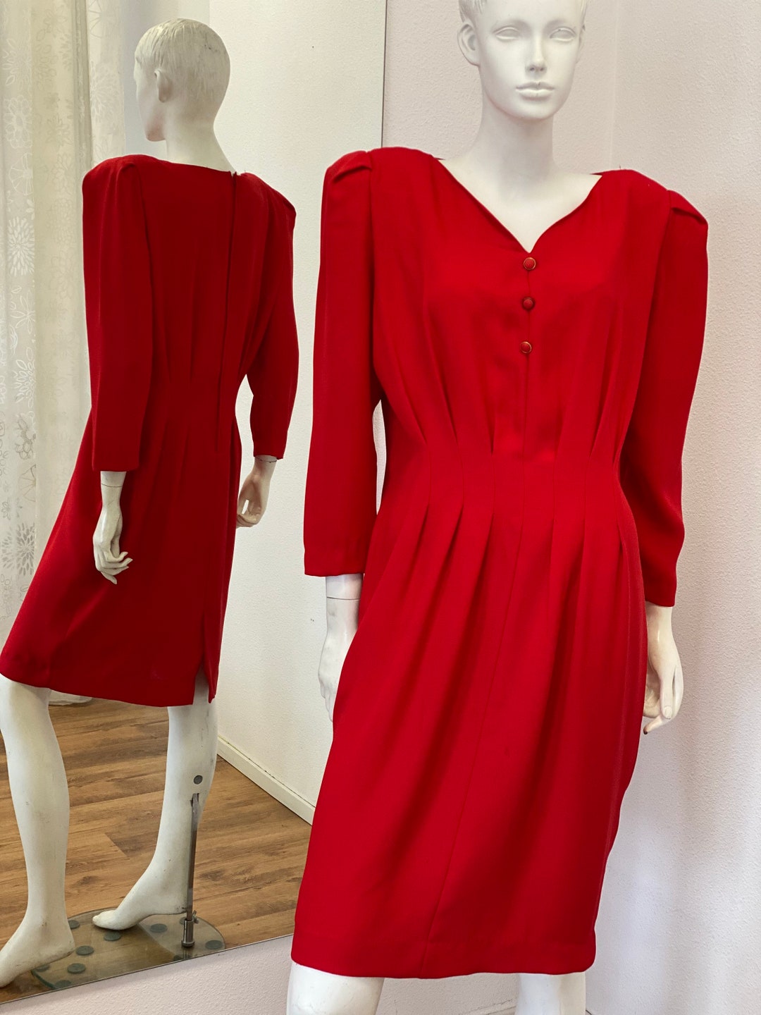 Vintage Red 1980s Dress - Etsy