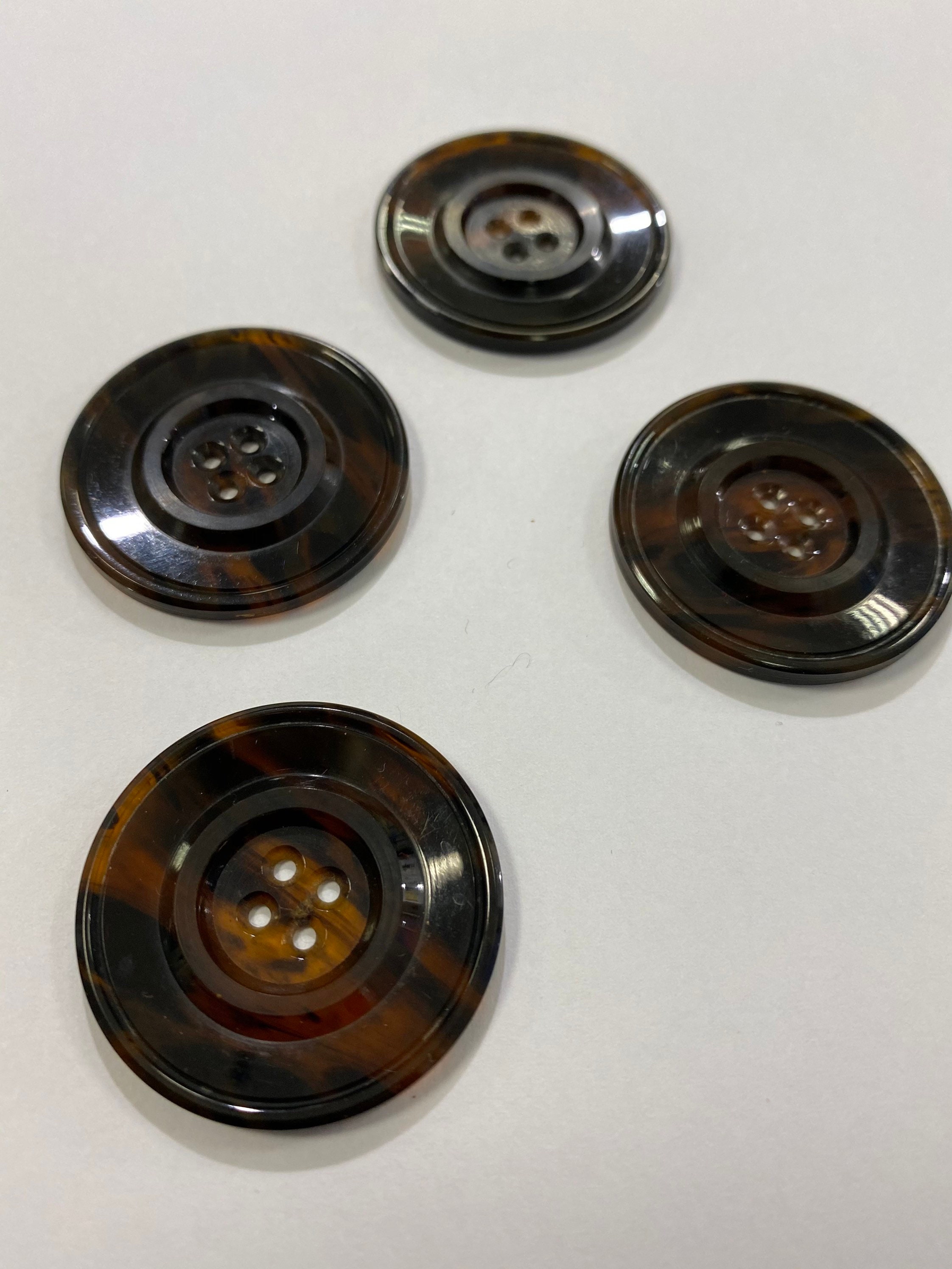 4 Brown Plastic buttons / 34mm-1.34 inches | Etsy