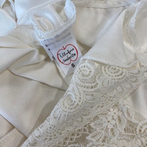 White Vintage Slip Dress / Underslip/ Nylon Lace Slip Dress Lingerie ...