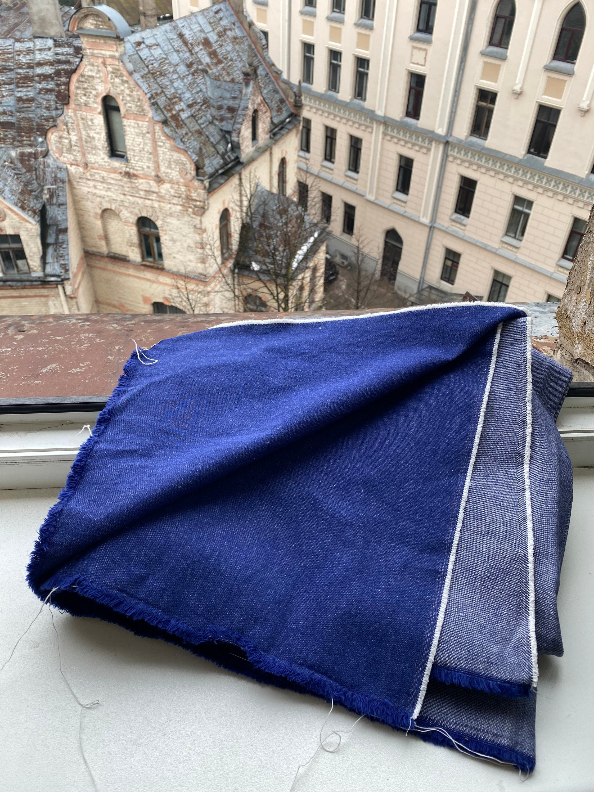 Blue Denim Fabric - Etsy