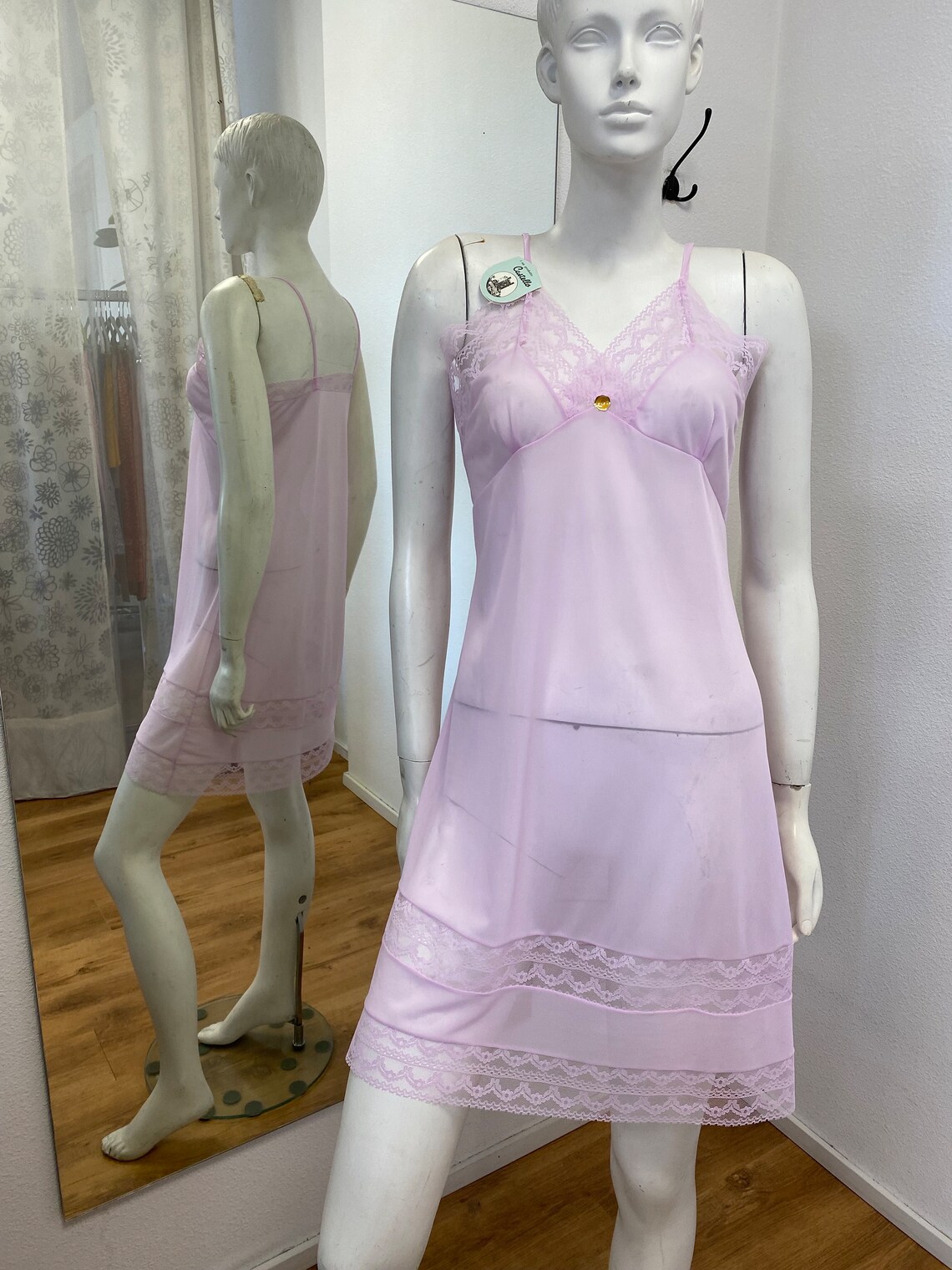 Pink Vintage Slip Dress / Underslip/ Lace Vintage Lingerie - Etsy
