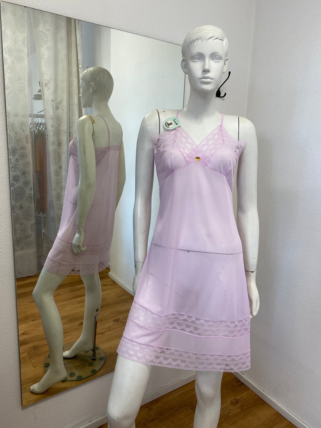 Pink Vintage Slip Dress / Underslip/ Lace Vintage Lingerie - Etsy