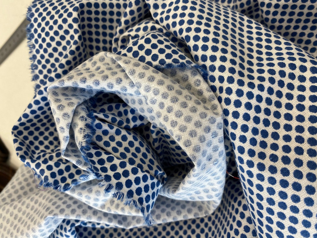 Blue Dot Vintage Cotton 1970s Fabric - Etsy