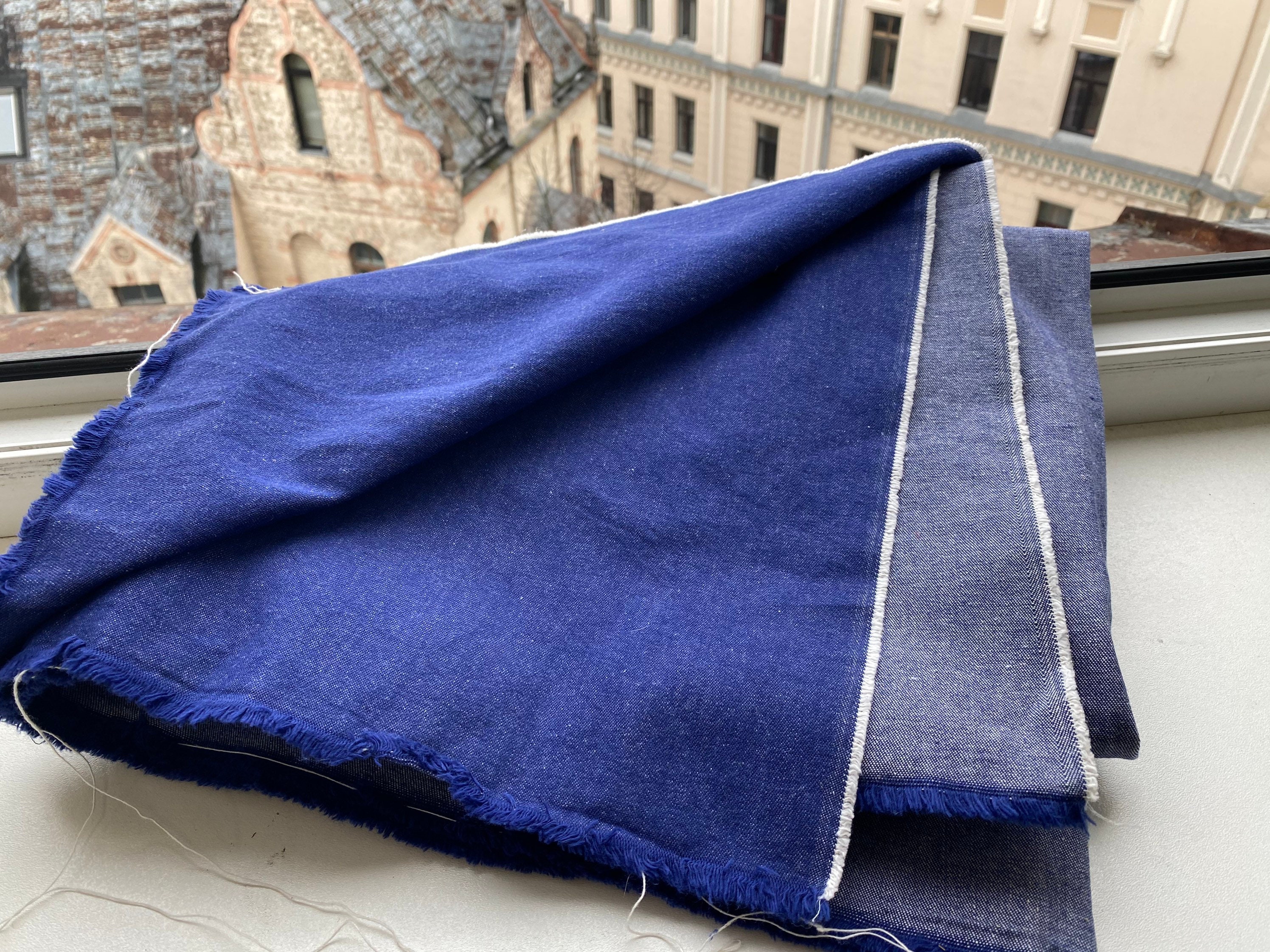 Blue Denim Fabric - Etsy