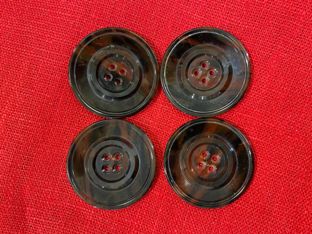 4 Brown Plastic Buttons / 34mm-1.34 Inches - Etsy