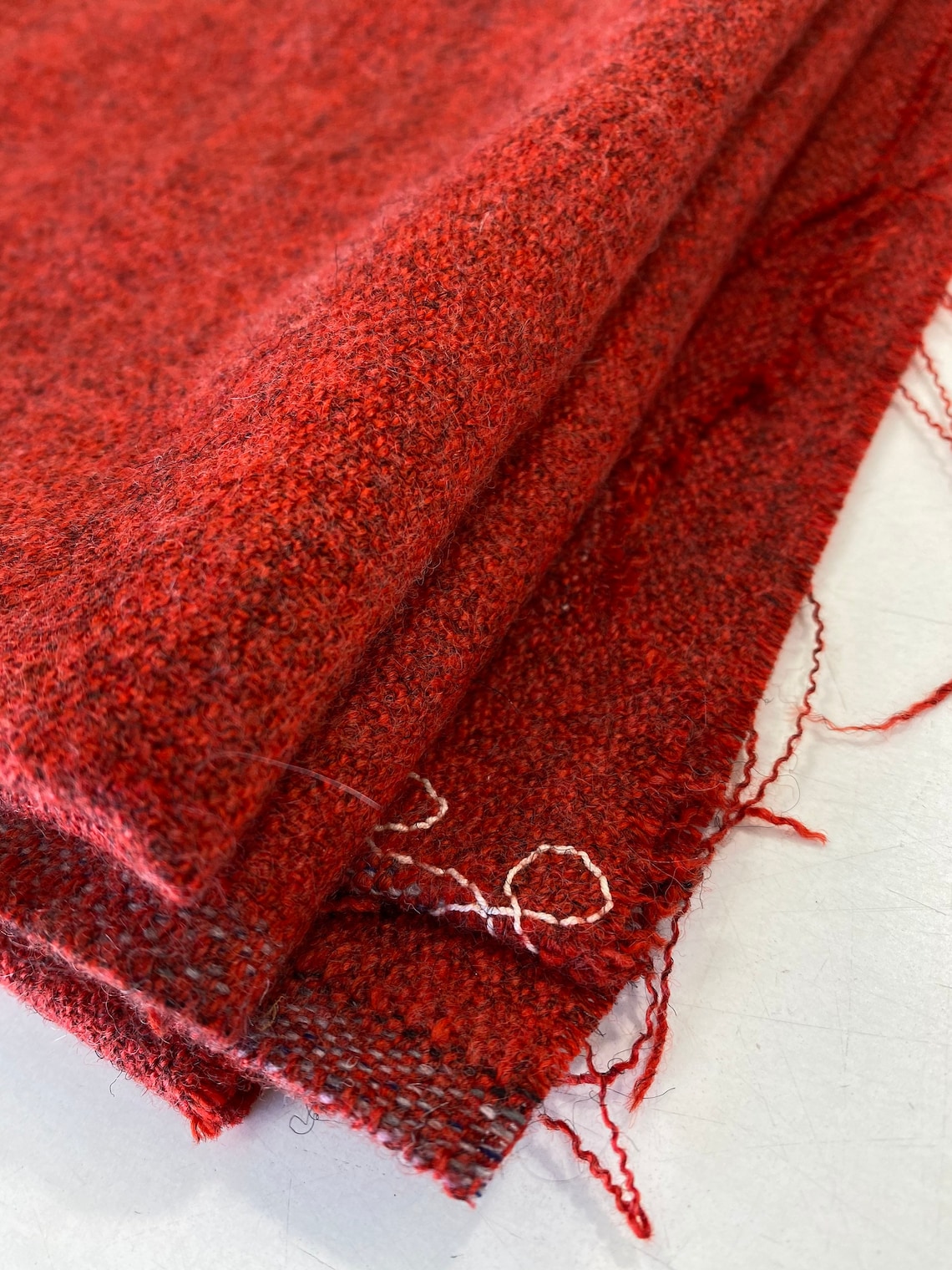 Vintage wool fabric/ Vintage fabric / Red wool fabric / Red | Etsy