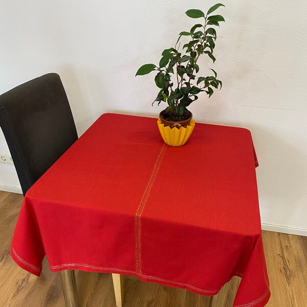 Red Table Cloth - Etsy
