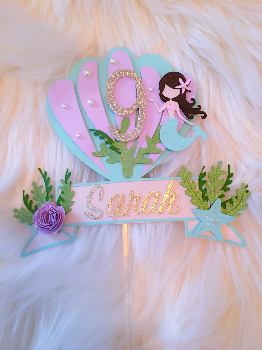 Personalized Mermaid Cake Topper: Under the Sea Birthday Party Decor - Etsy