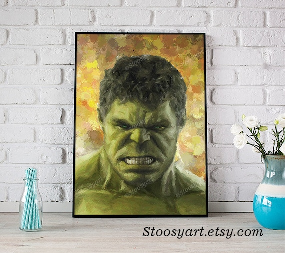 Hulk art print marvel painting avengers poster hulk watercolor | Etsy