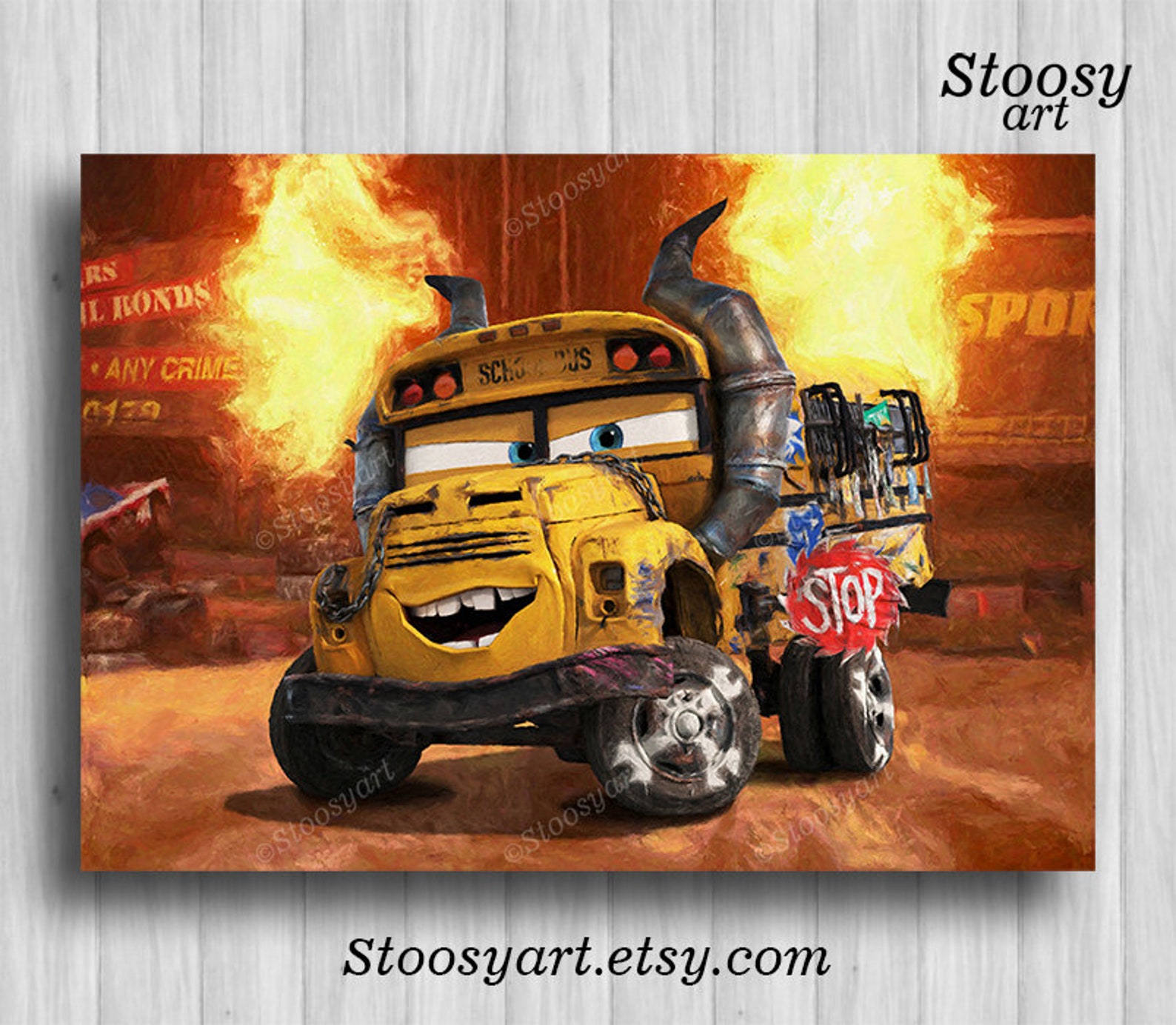 Miss fritter disney cars poster disney cars nursery print | Etsy