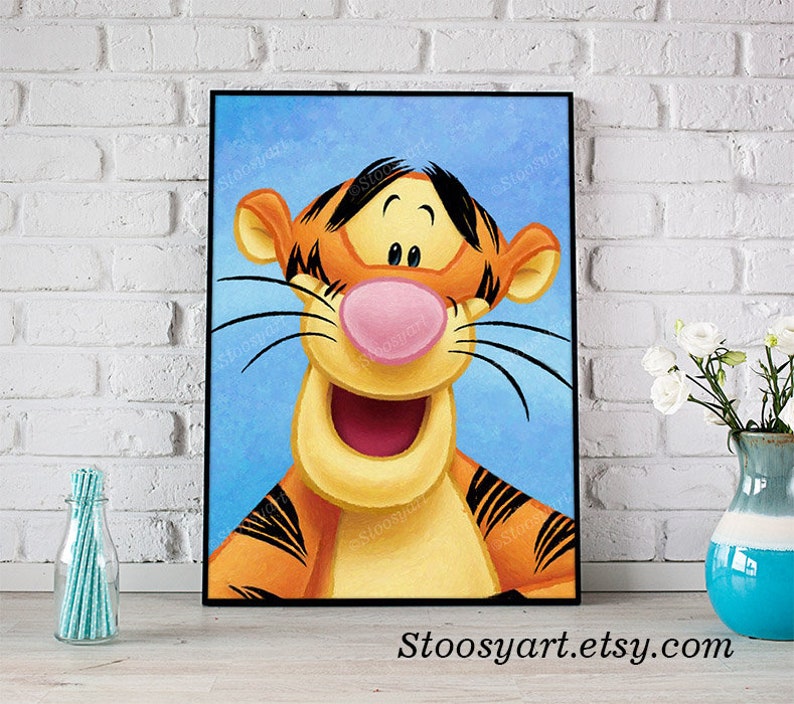 Tigger disney poster winnie pooh artwork disney gifts tigger | Etsy