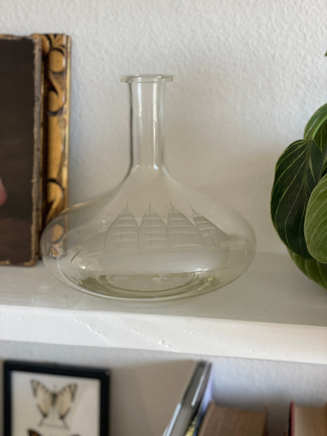 Vintage Glass Ship Decanter - Etsy