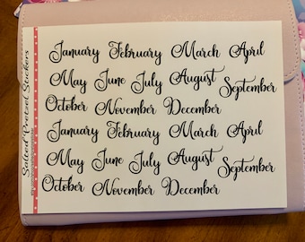 Month Stickers in Pink January Through December 5x7 Sheet | Etsy