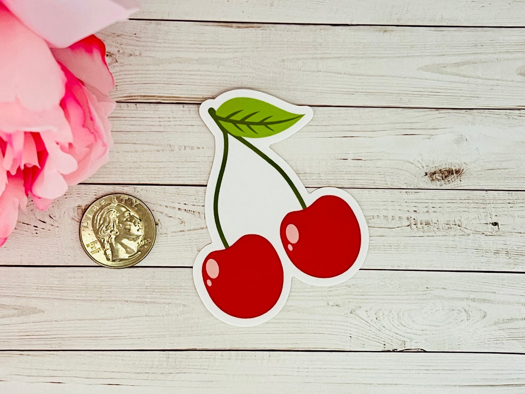 Cherries Vinyl Die Cut Sticker 3 Inch - Etsy