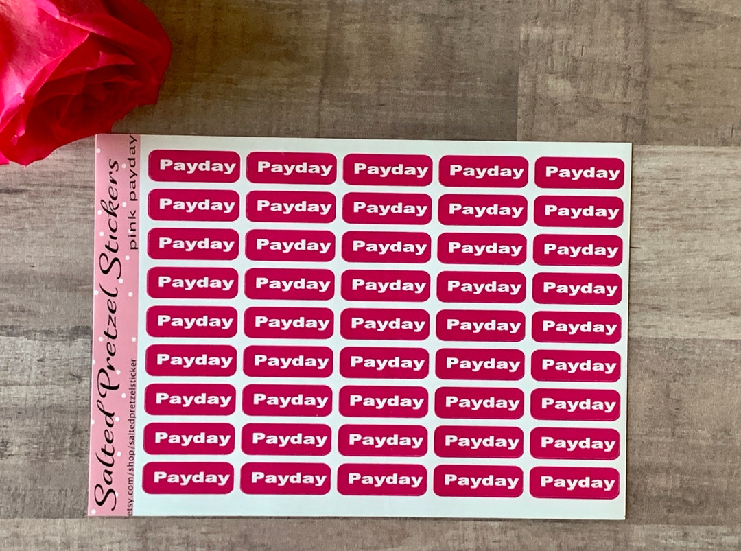 Payday Pink Planner Stickers (5x7 Sheet) - Etsy