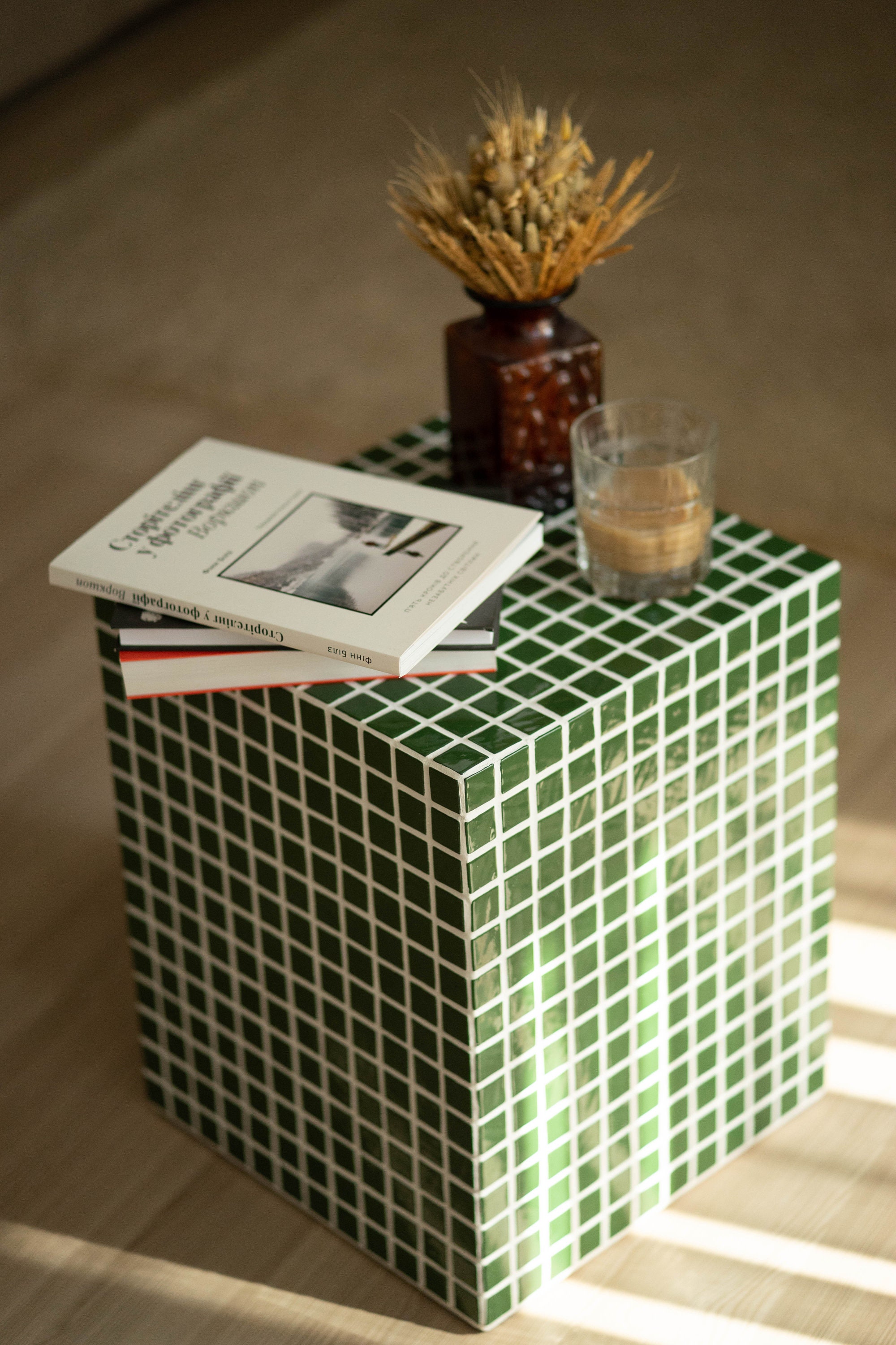 Tile Table Tiled Cube Coffee Table Side Table Mosaic Stand 32cm/12.5 - Etsy