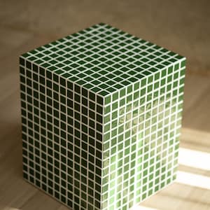 Handcrafted Tiled Cube Table: Mosaic Accent Stand (32cm/12.5") - Etsy