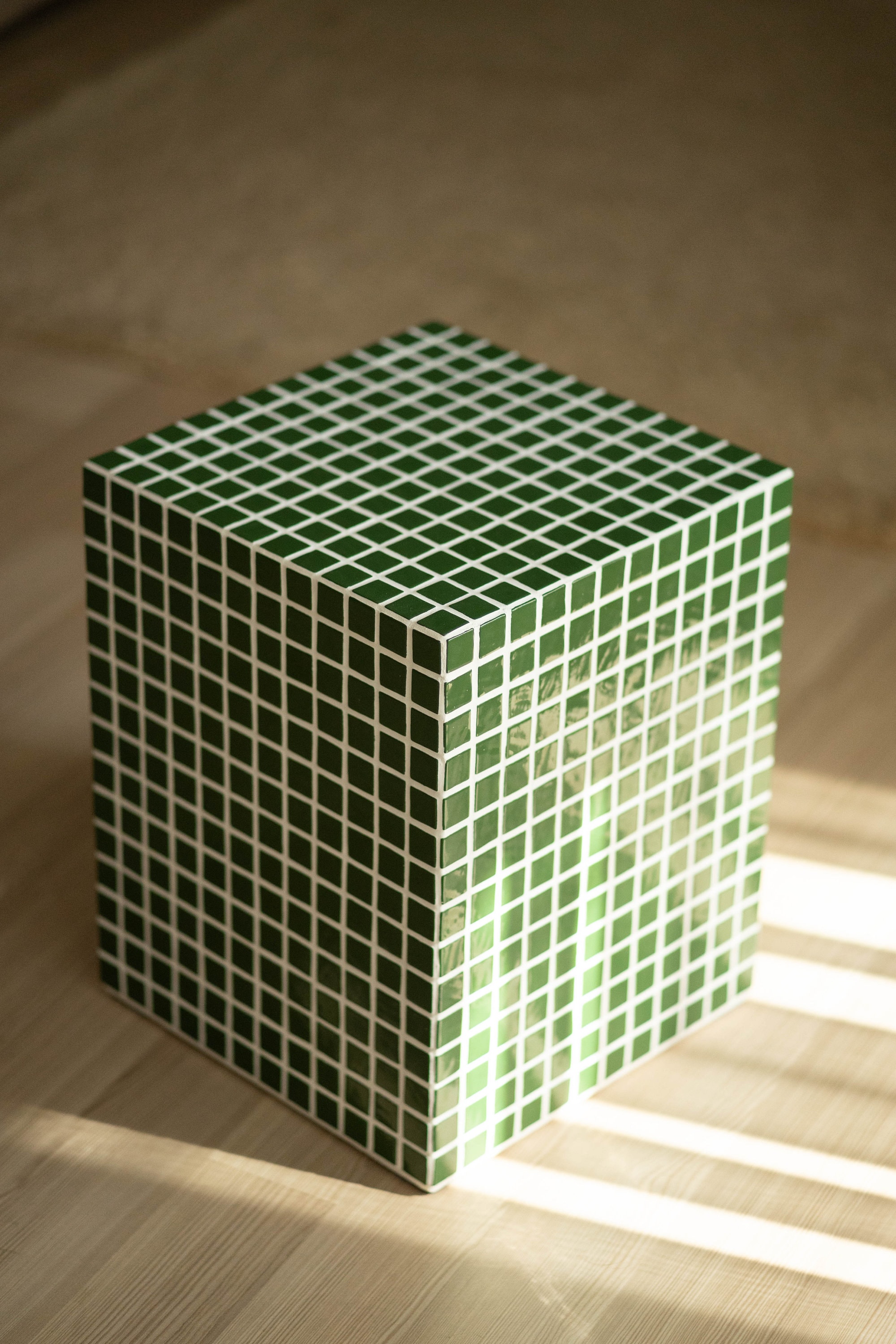 Handcrafted Tiled Cube Table: Mosaic Accent Stand (32cm/12.5") - Etsy