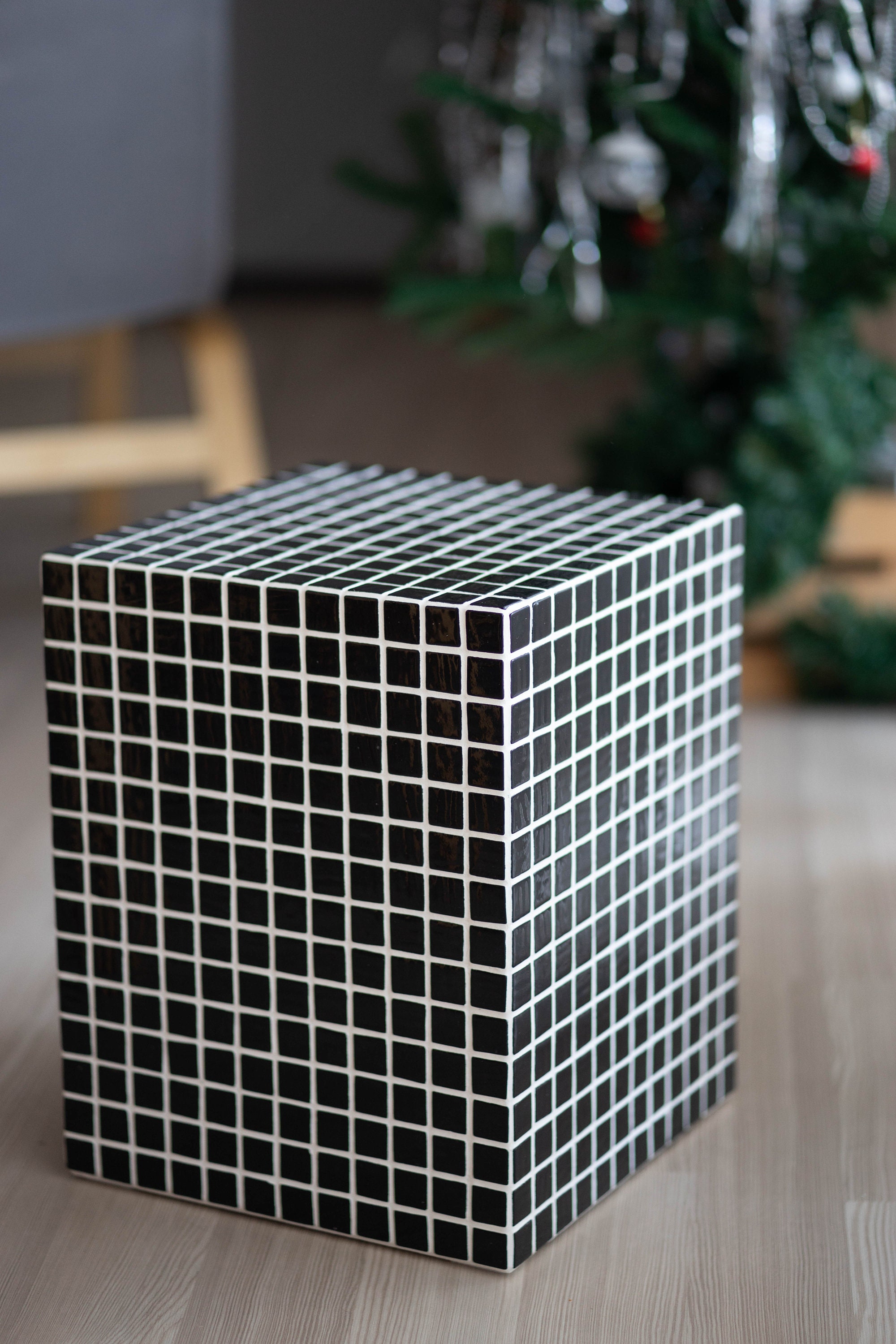 Black Tile Table | Tiled Cube | Coffee Table | Side Table | Mosaic ...
