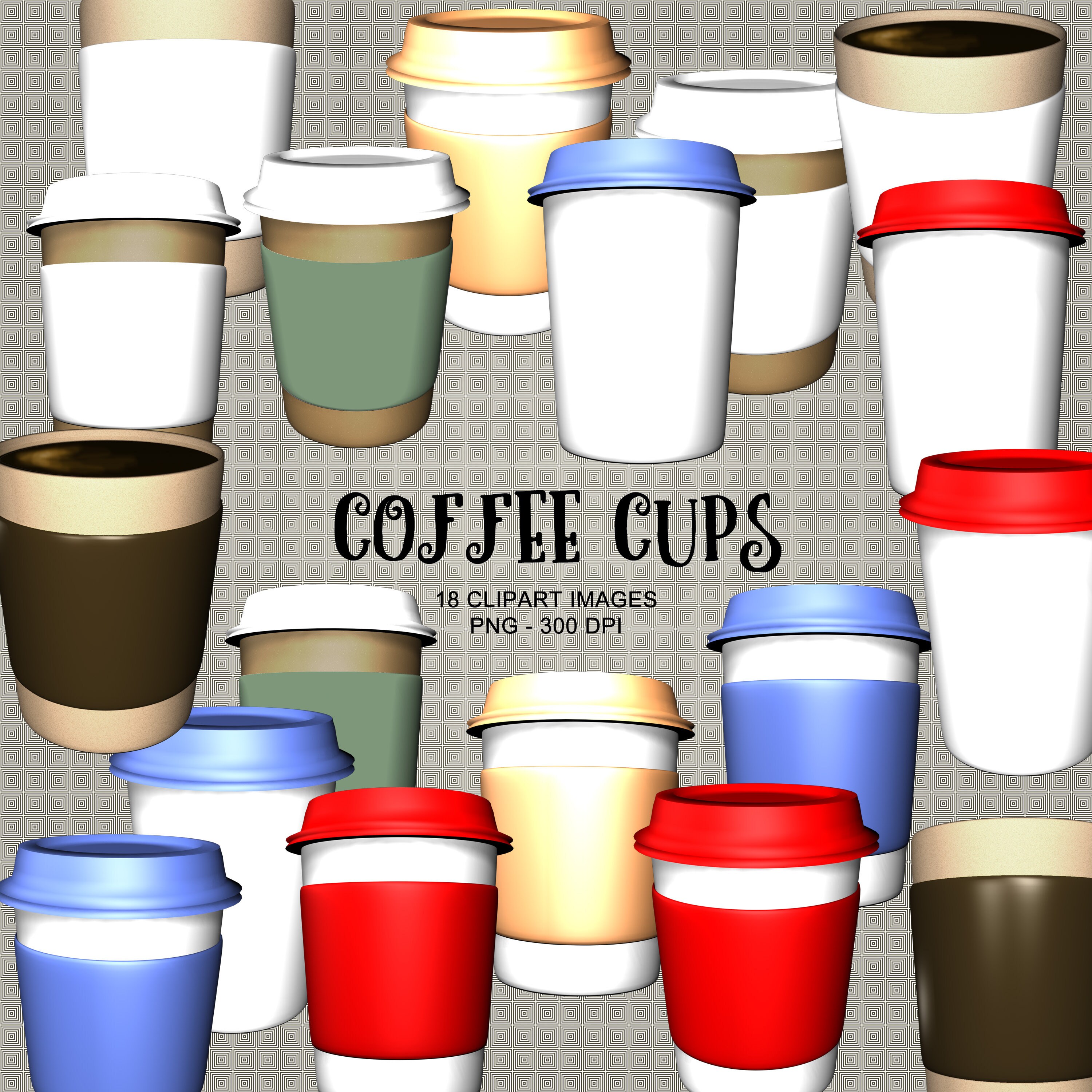 Coffee Cups Take Away Coffee Cup Clipart Collection | Etsy