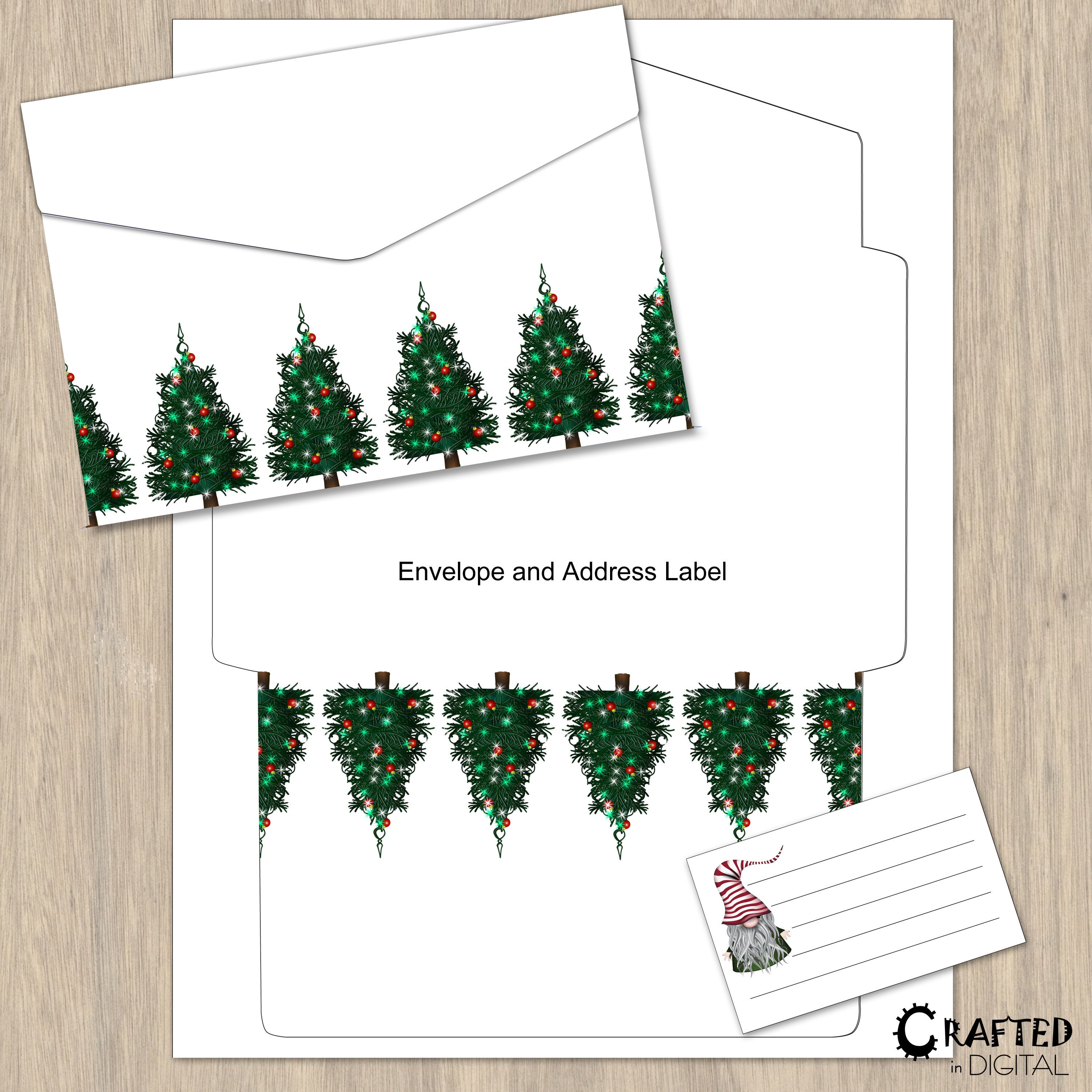 Christmas Gnome Printable Stationery Set Digital Letter - Etsy