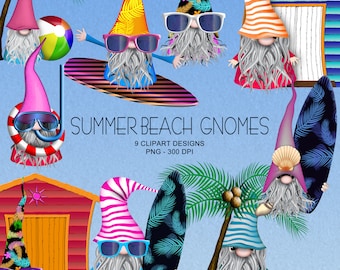 Watermelon Gnomes Summer Clipart Collection - Etsy