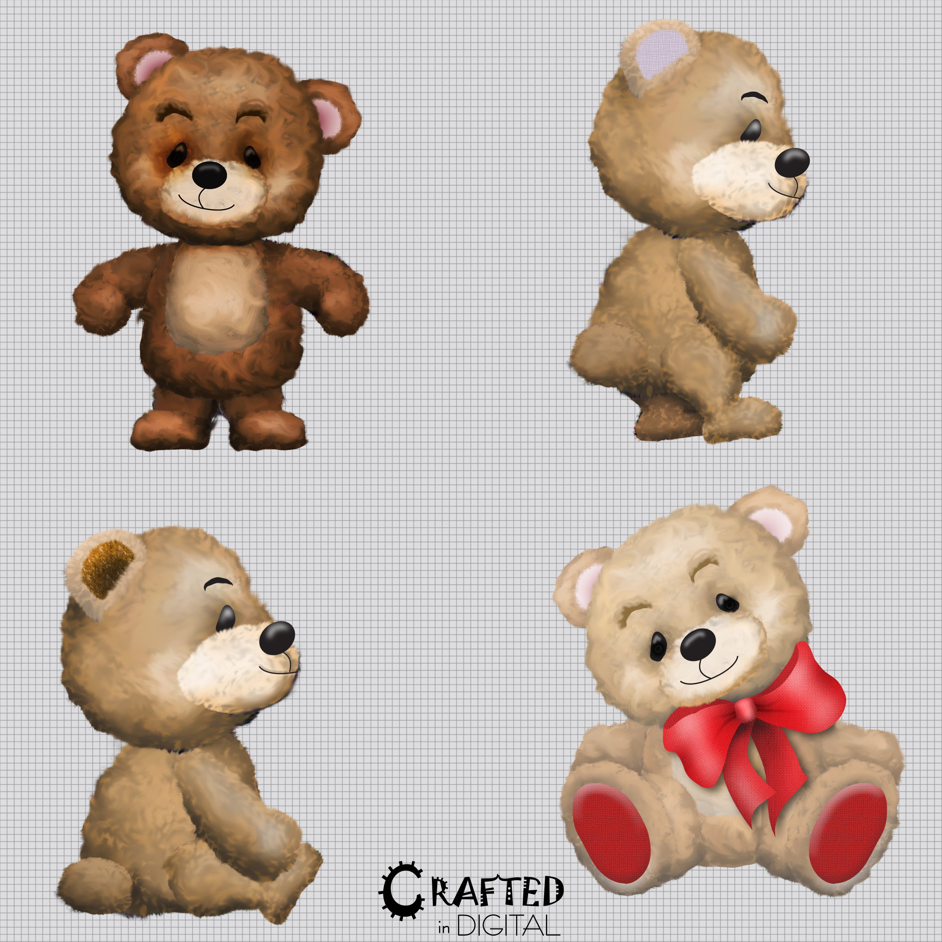 Teddy Bears Clipart Collection | Etsy