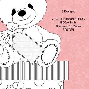 Birthday Bears Digital Stamps - Teddy Bears Digistamp Collection - Etsy
