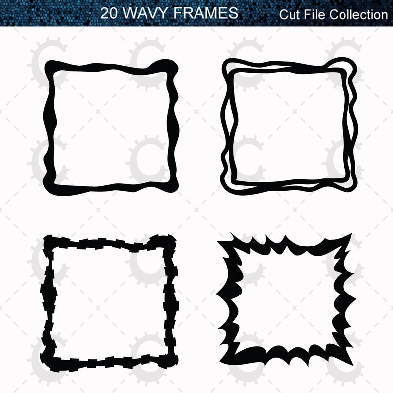 20 Wavy Frames Cut File Collection Svg/dxf/eps/png Files - Etsy