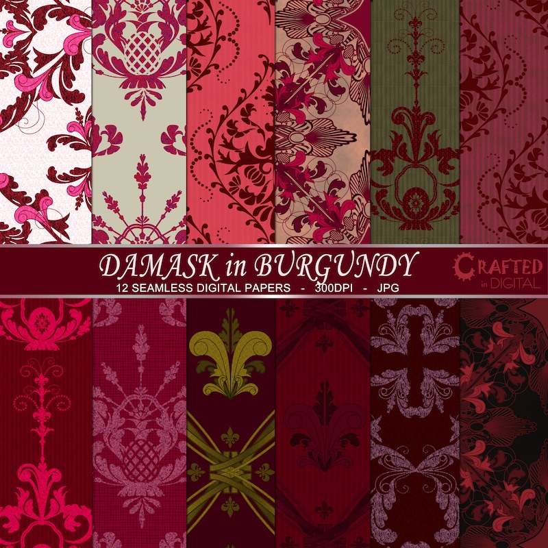Damask Digital Paper - Etsy