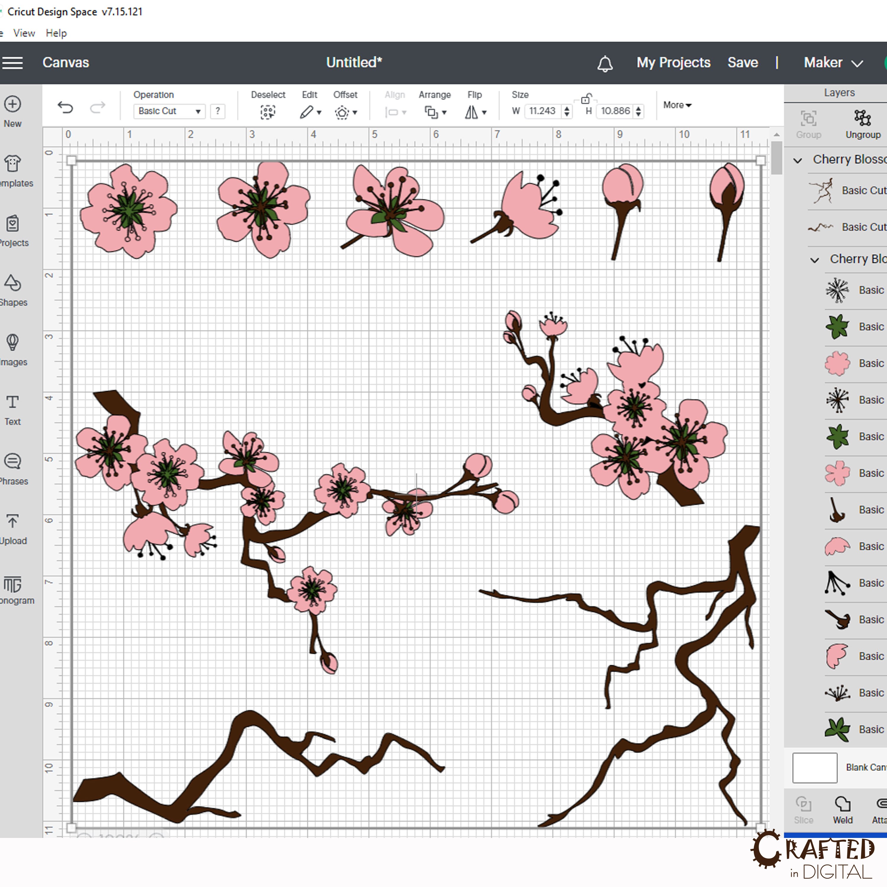 Sakura Japanese Cherry Blossom Cut File Collection - Etsy
