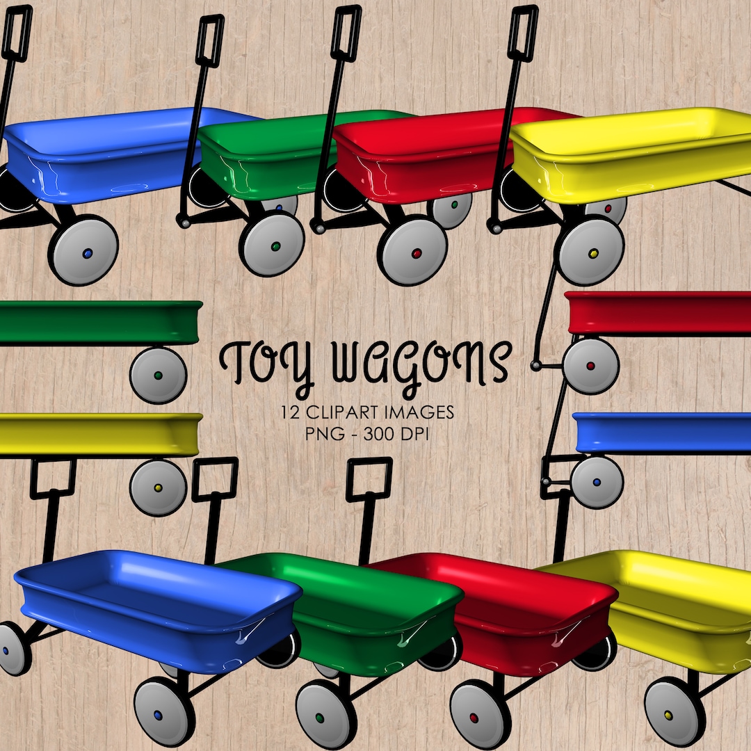 Vintage Toy Wagons, Red Wagon, Blue Wagon, Green Wagon, Yellow Wagon ...