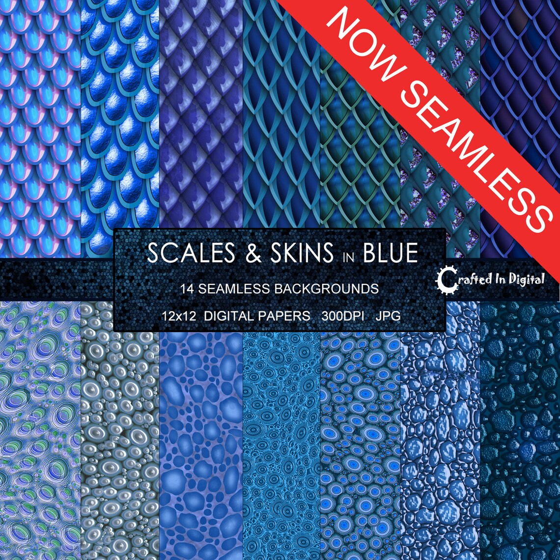 Scales & Skins in Blue Dragon Mermaid Fish and Snake - Etsy