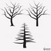 Stylized Bare Tree Silhouettes Collection, Modern Trees, Family Trees ...