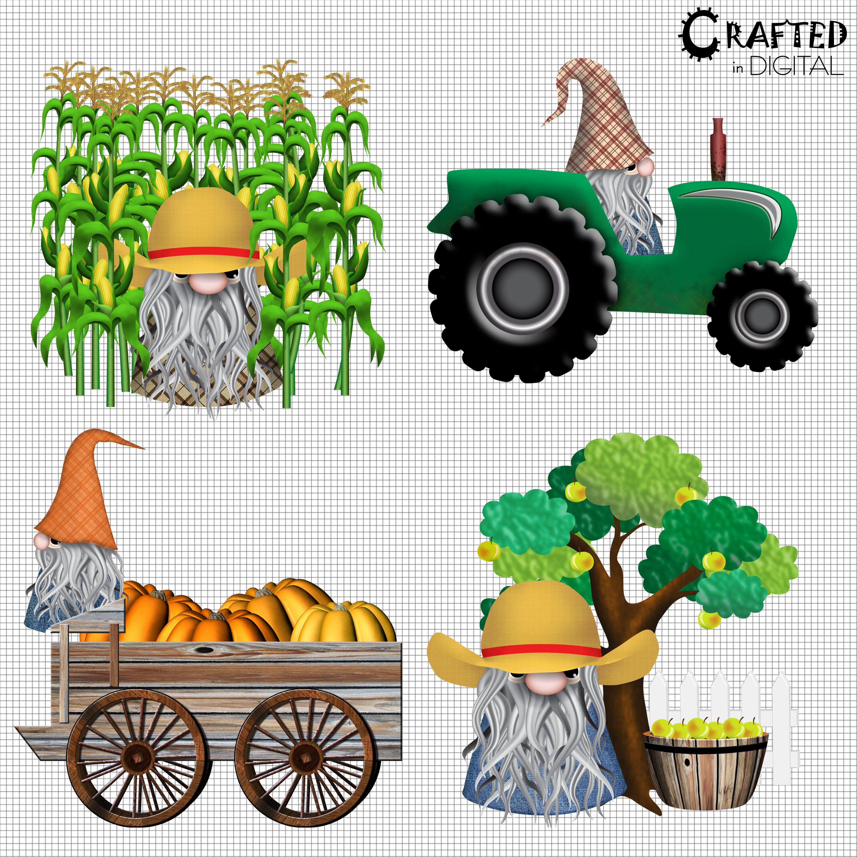 Farm Gnomes - Clipart Collection - Etsy Australia