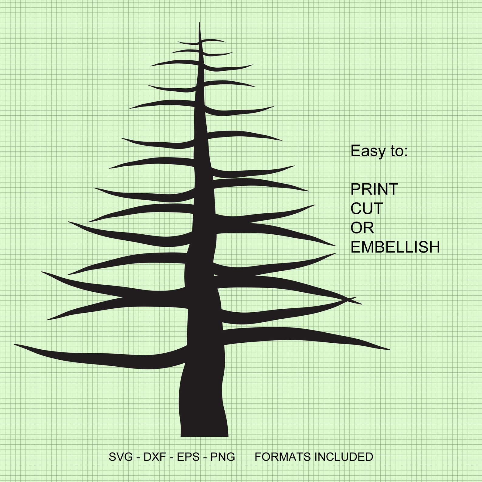 Stylized Bare Tree Silhouettes Collection Modern Trees - Etsy