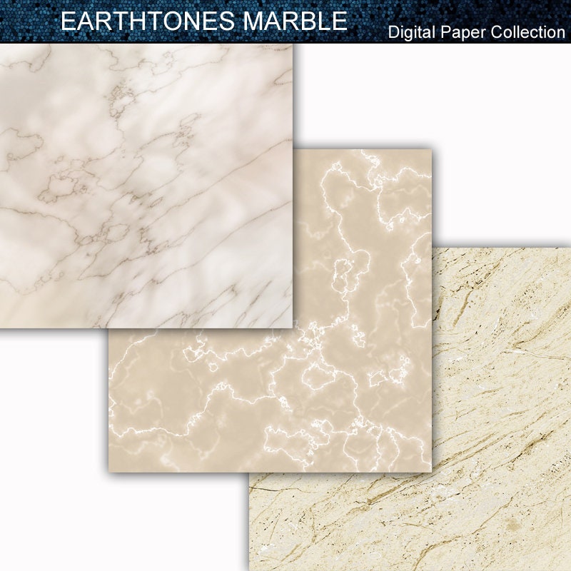 Earthtones Marble Digital Paper Collection 12x12 | Etsy