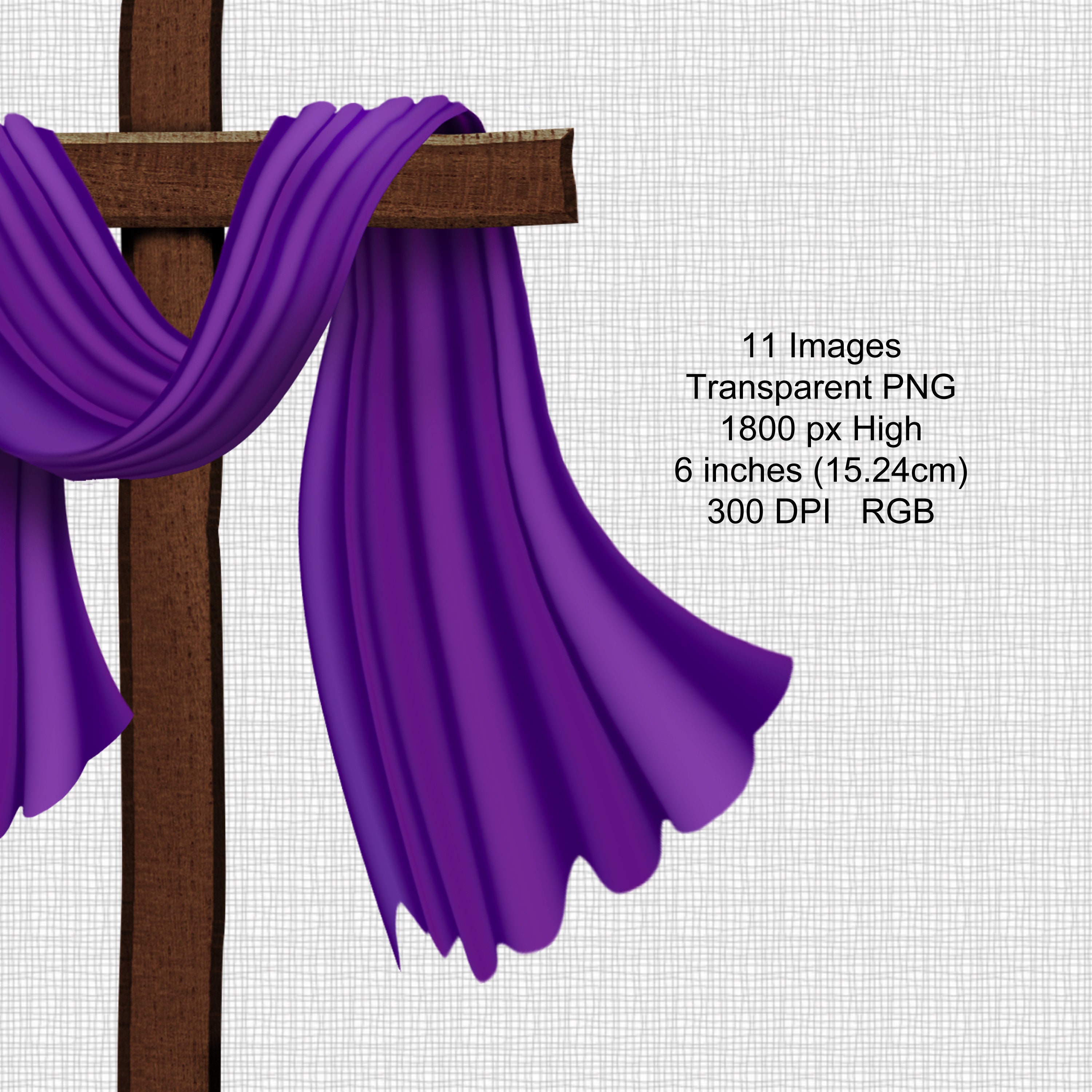 Drape With Purple Cross Clip Art