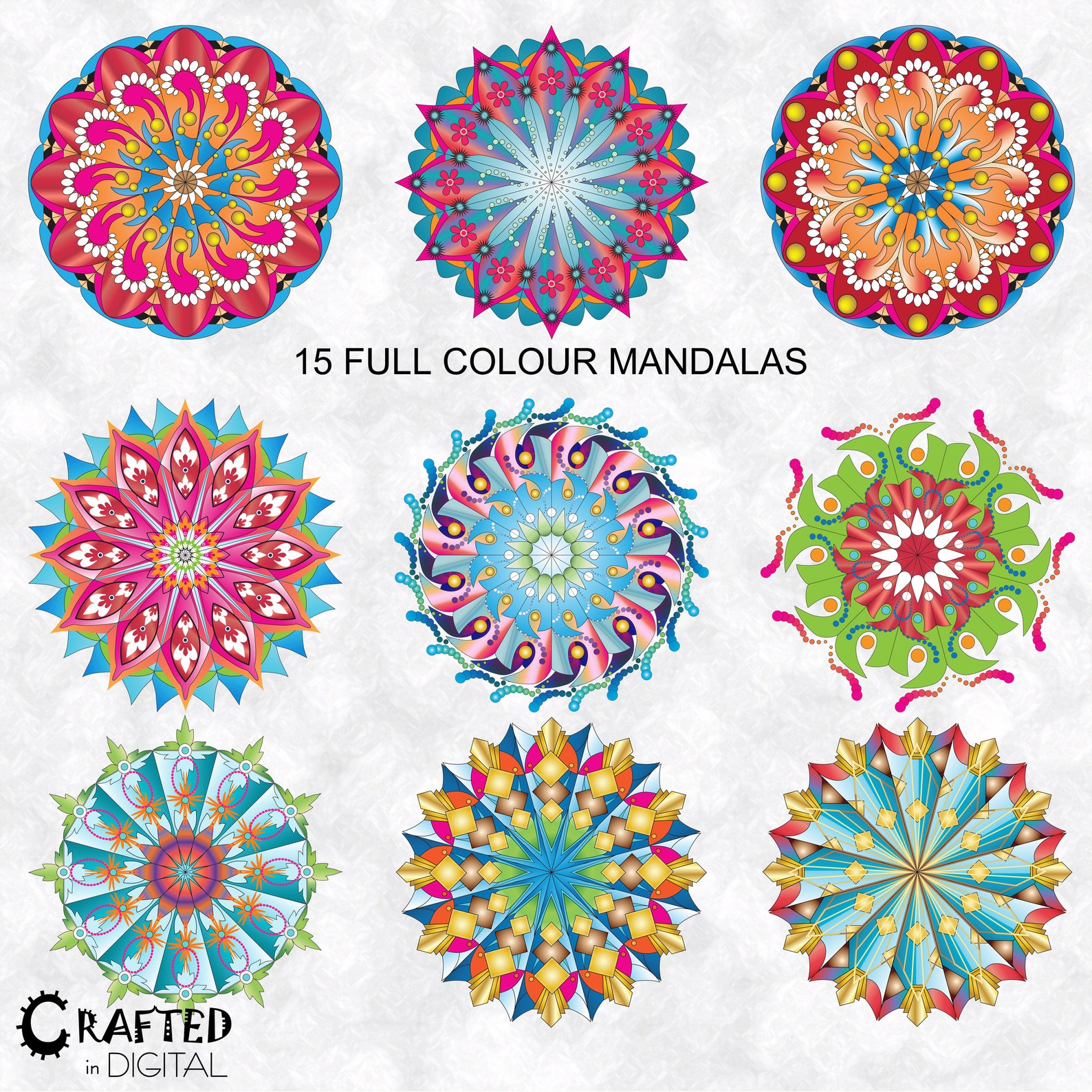 30 Summertime Mandalas & Mandala Overlays Clipart Collection - Etsy