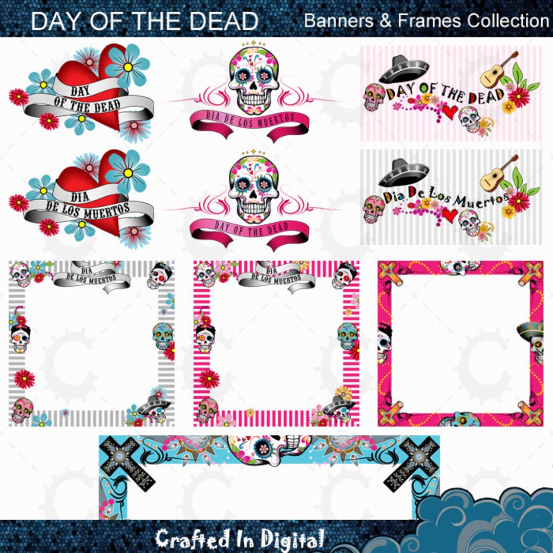 Day of the Dead Frames and Banners Collection - Etsy