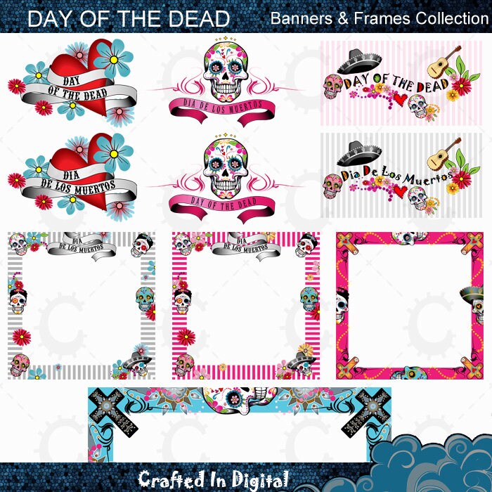 Day of the Dead Frames and Banners Collection | Etsy