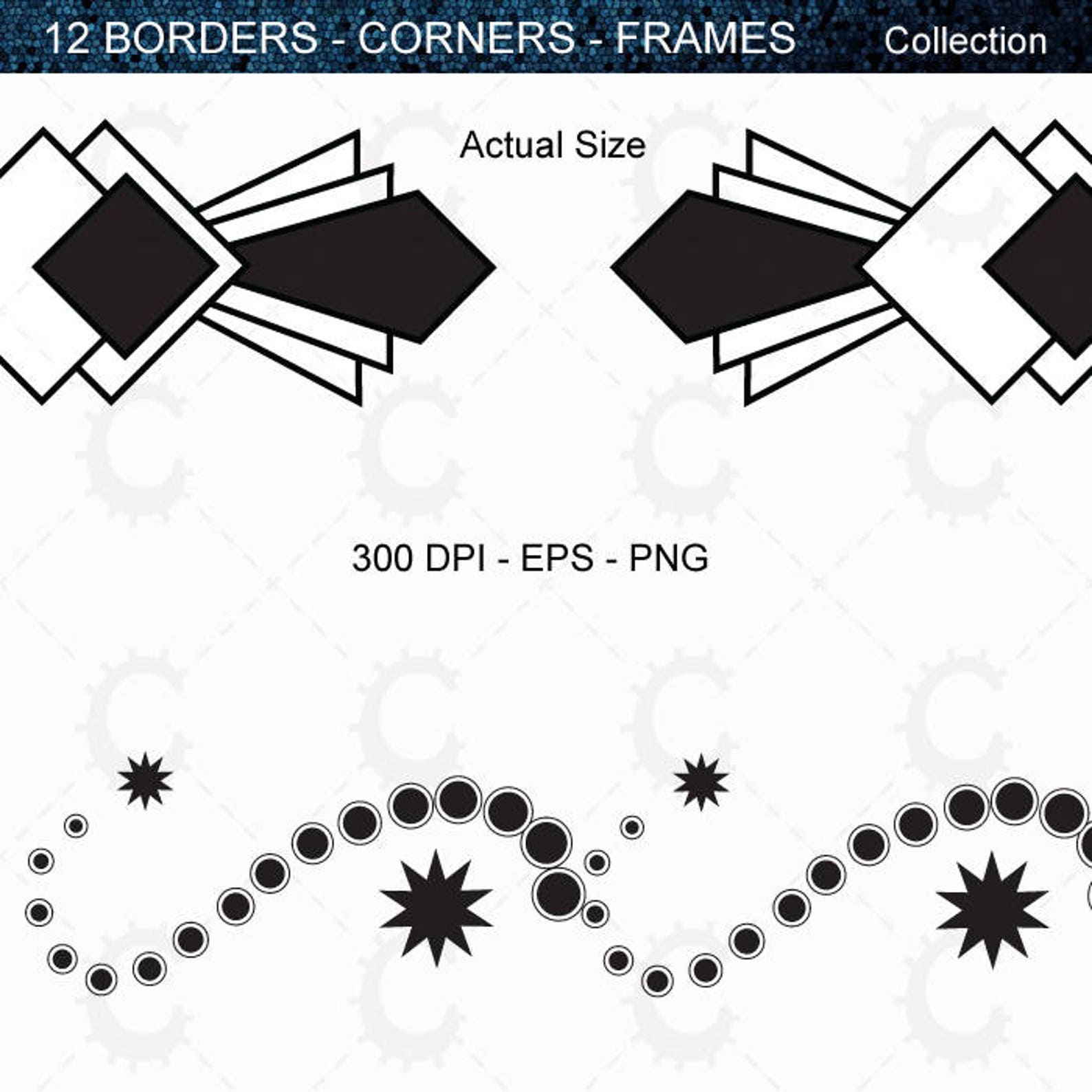 12 Decorative Borders With Matching Corners and Frames in | Etsy