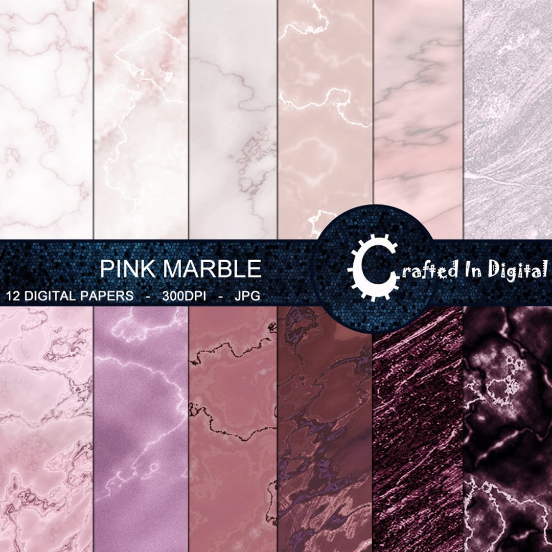 Pink Marble Digital Paper Collection 12x12 - Etsy