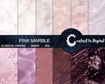 Earthtones Marble Digital Paper Collection 12x12 | Etsy