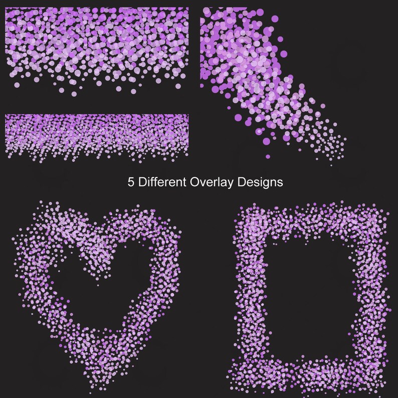 25 Purple Confetti Borders Frames and Overlays Circle | Etsy