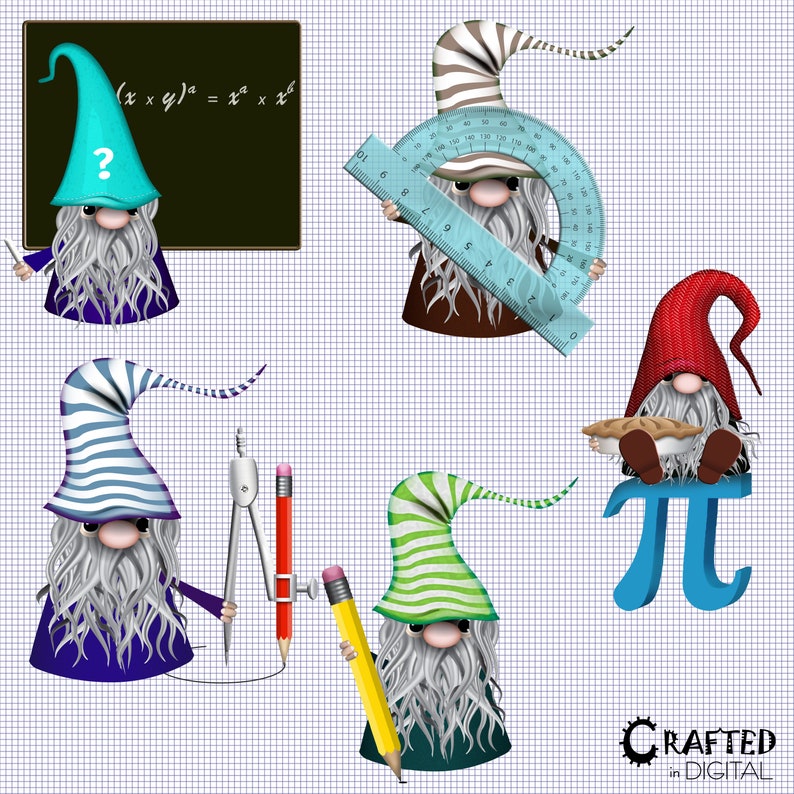 Math Gnomes Clipart Collection - Etsy