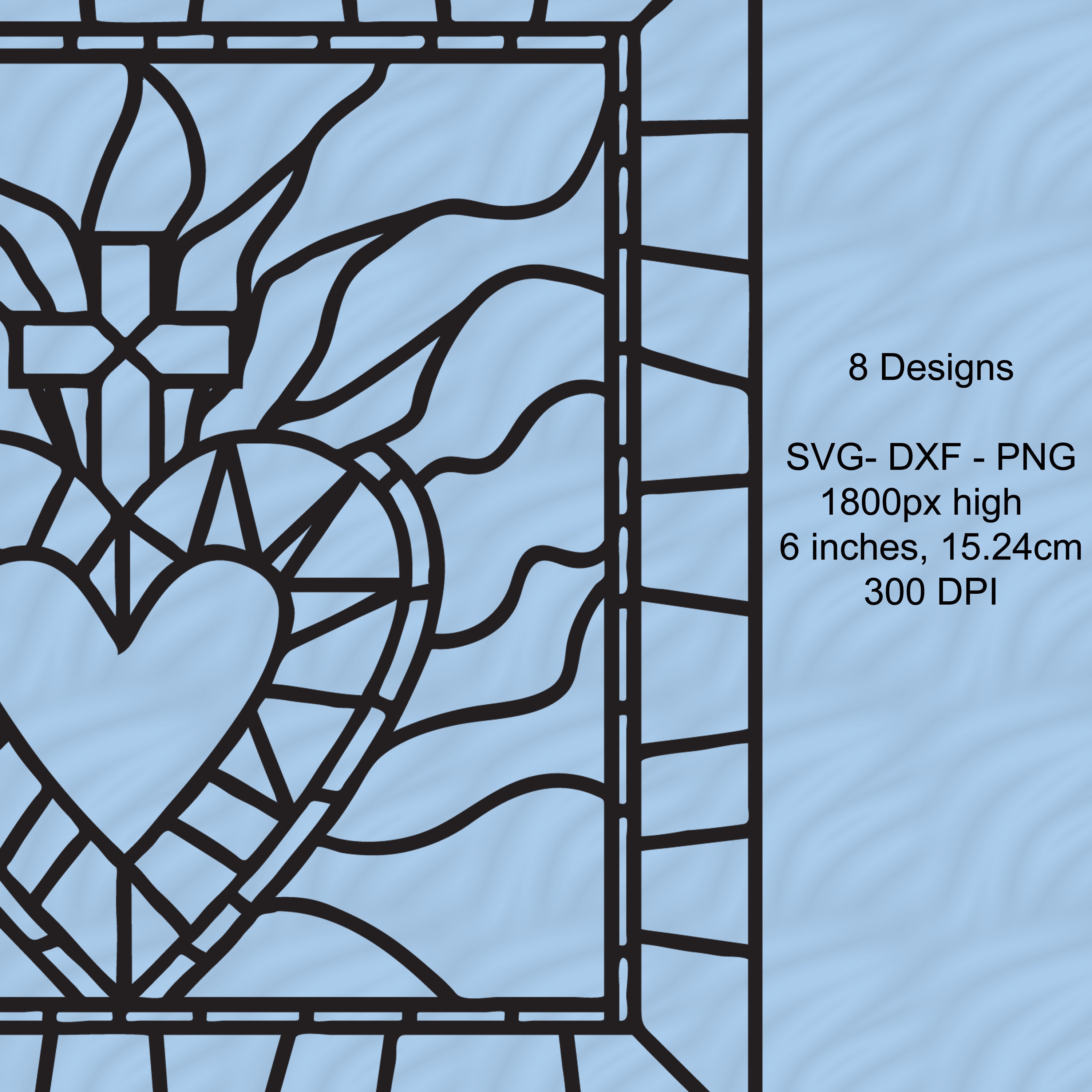 Stained Glass Silhouettes Cut File Collection (SVG/DXF/PNG) - Etsy