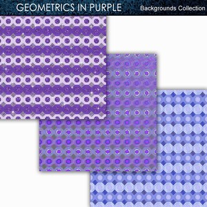 Geometrics in Purple- Sparkling Geometric Digital Paper Collection ...