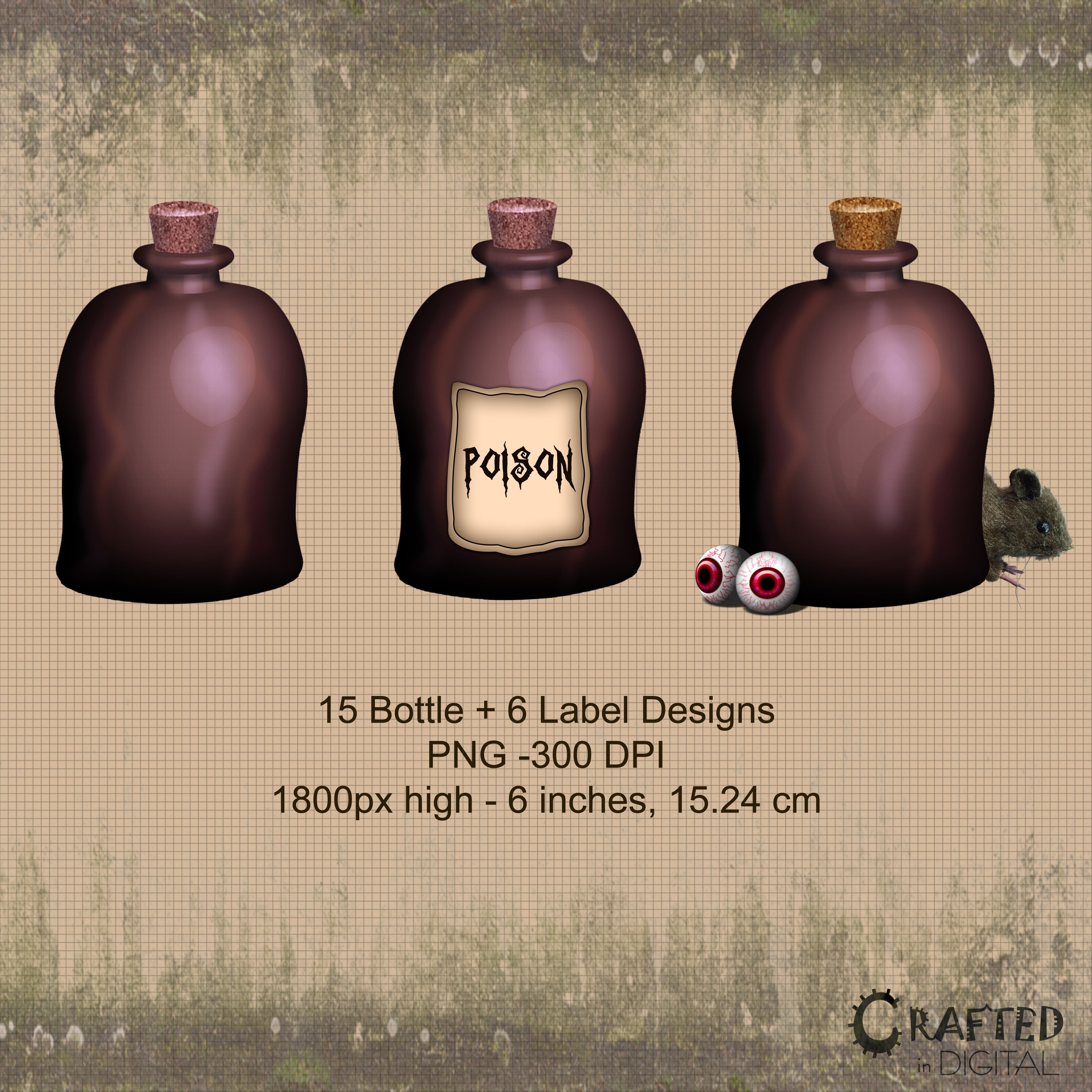 Potion Bottles and Labels Halloween PNG Clipart Collection - Etsy Australia